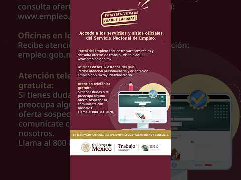 En el #ServicioNacionalDeEmpleo te ayudamos a encontrar trabajo de forma gratuita y segura.