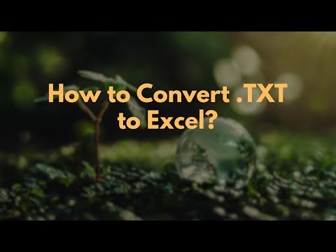 How to Convert .TXT to Excel?
