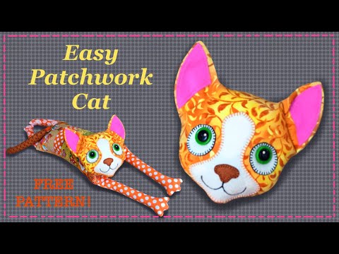 Easy Patchwork Kitty Cat || FREE PATTERN || Full Tutorial with Lisa Pay