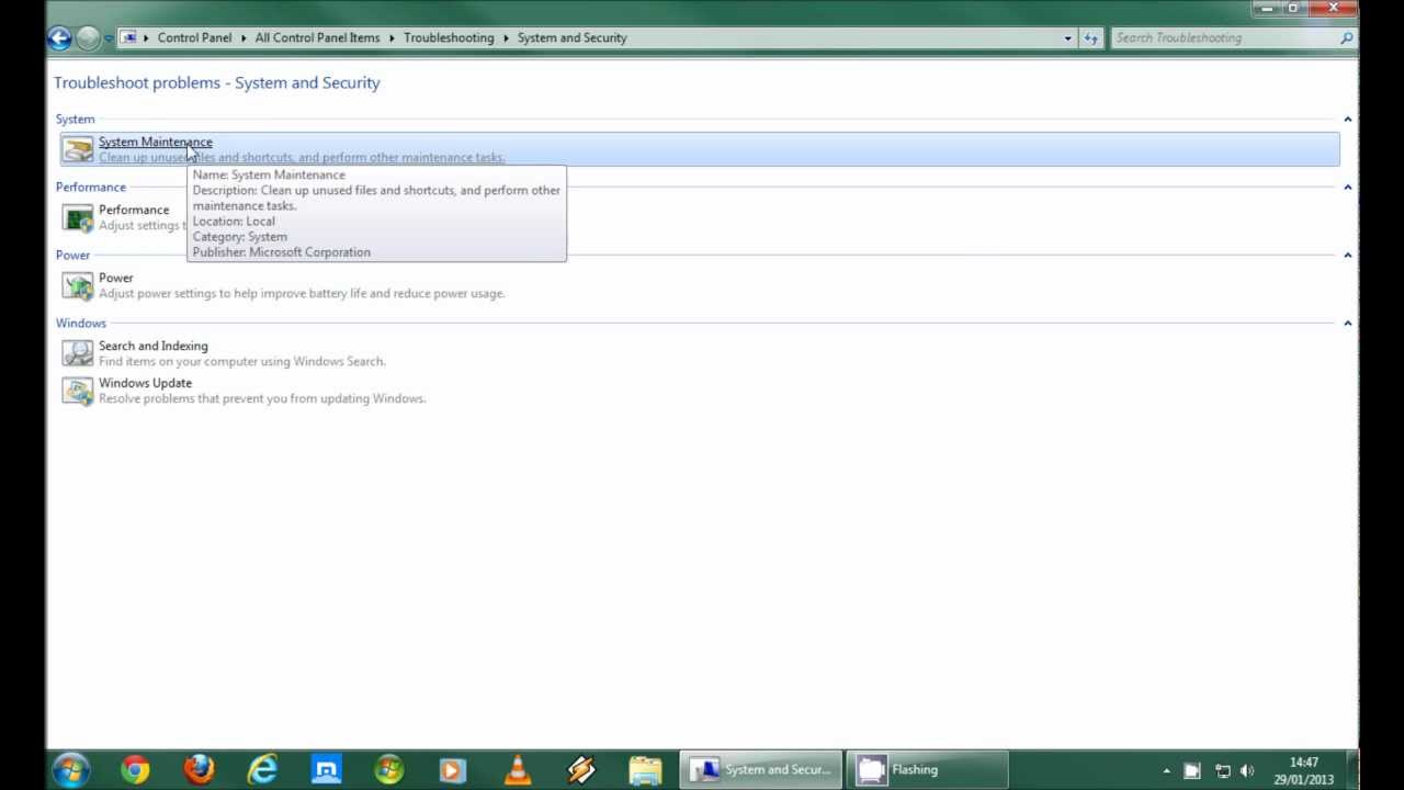 Troubleshooting - System Maintenance
