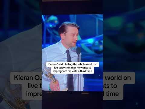 Kieran Culkin telling his wife on live television he wants a third baby