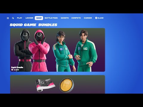 All Fortnite x Squid Game Skins & Gear Bundle Showcase!