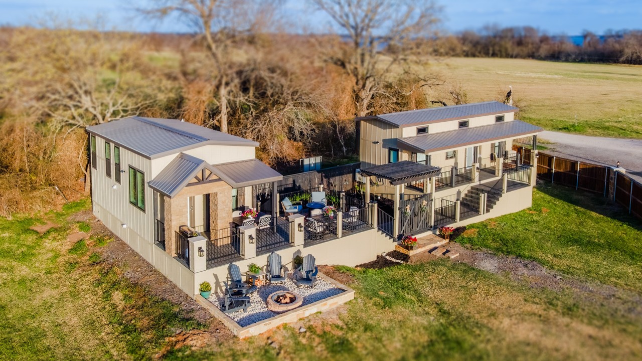 Two Tiny Homes Connected by a Deck. Full Tour