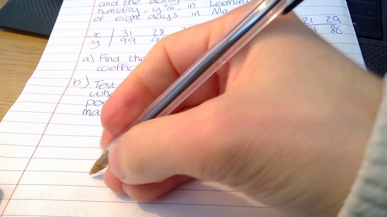 Hypothesis testing for correlation Example 2