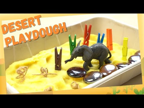 Sensory Play for kids: How to make a desert themed playdough sensory tray