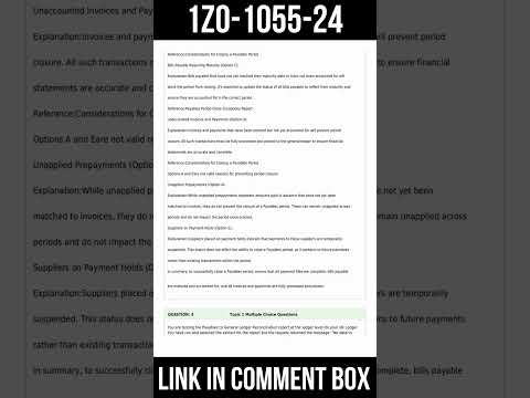 1Z0-1055-24 Exam Questions | Oracle Financials Cloud: Payables 2024 Implementation Professional Exam
