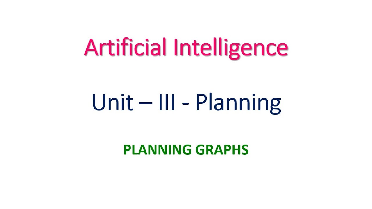 Planning Graph in Artificial Intelligence Under Unit III - Planning