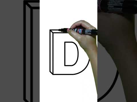 HOW TO DRAW 3D LETTER D