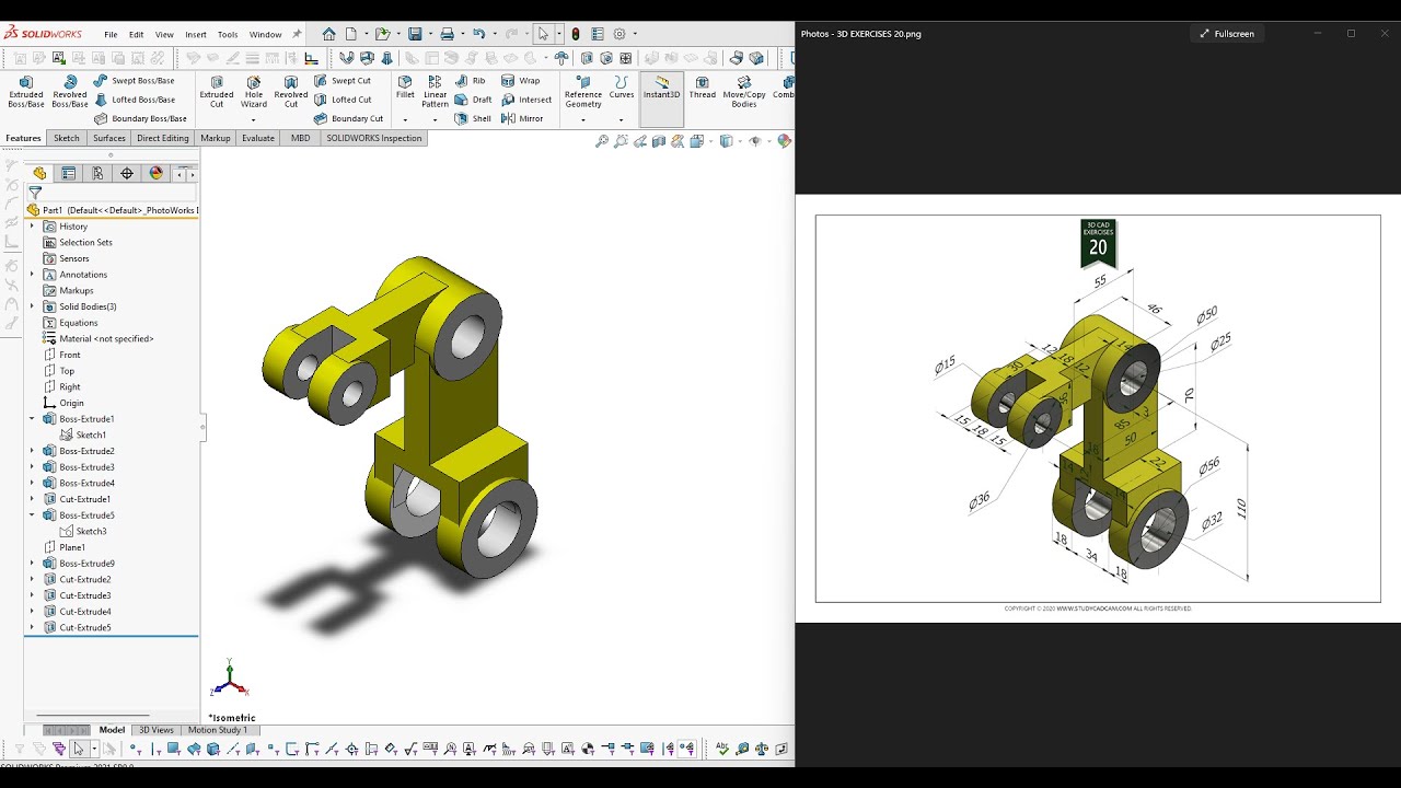 SOLIDWORKS : 3D CAD EXERCISE 20