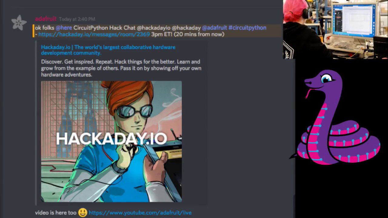 CircuitPython Hack Chat @hackadayio @hackaday @adafruit #circuitpython