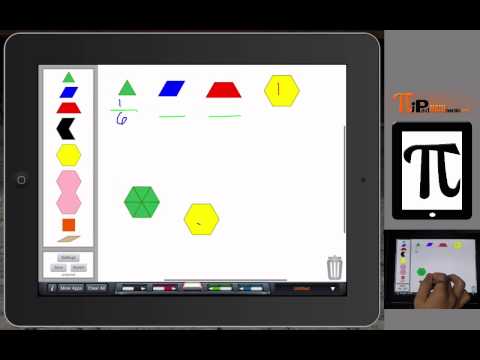 PiPad Mathematics: Braining Camp iPad Pattern Blocks app used for Basic Fractions