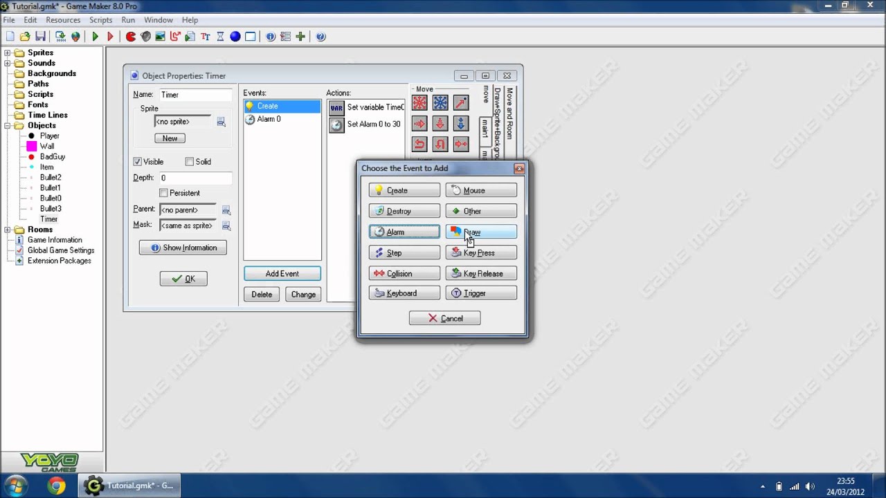 Gamemaker tutorial Eight: Time limits