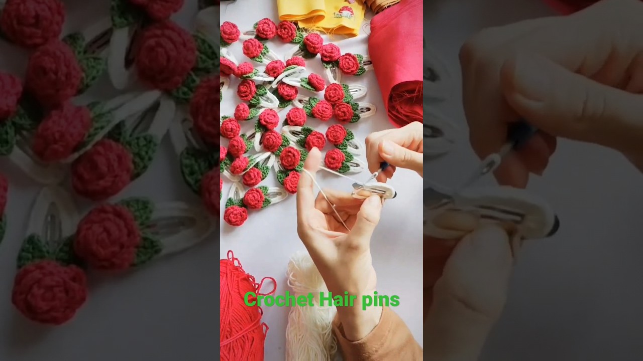 Crochet flower Hair clips