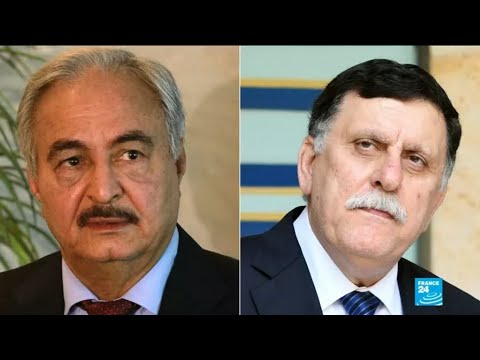 Libyan rivals Khalifa Haftar and Fayez al-Sarraj lined up against each other