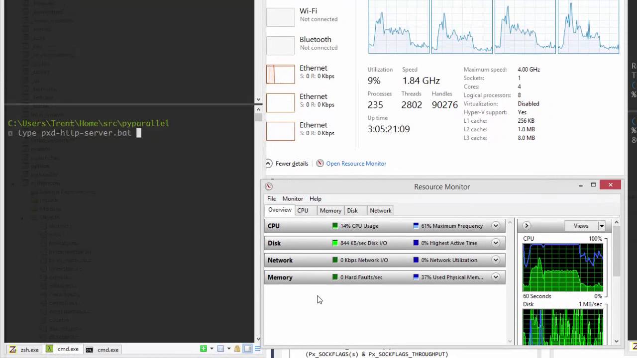 Python 3.3 vs PyParallel 0.1-ish