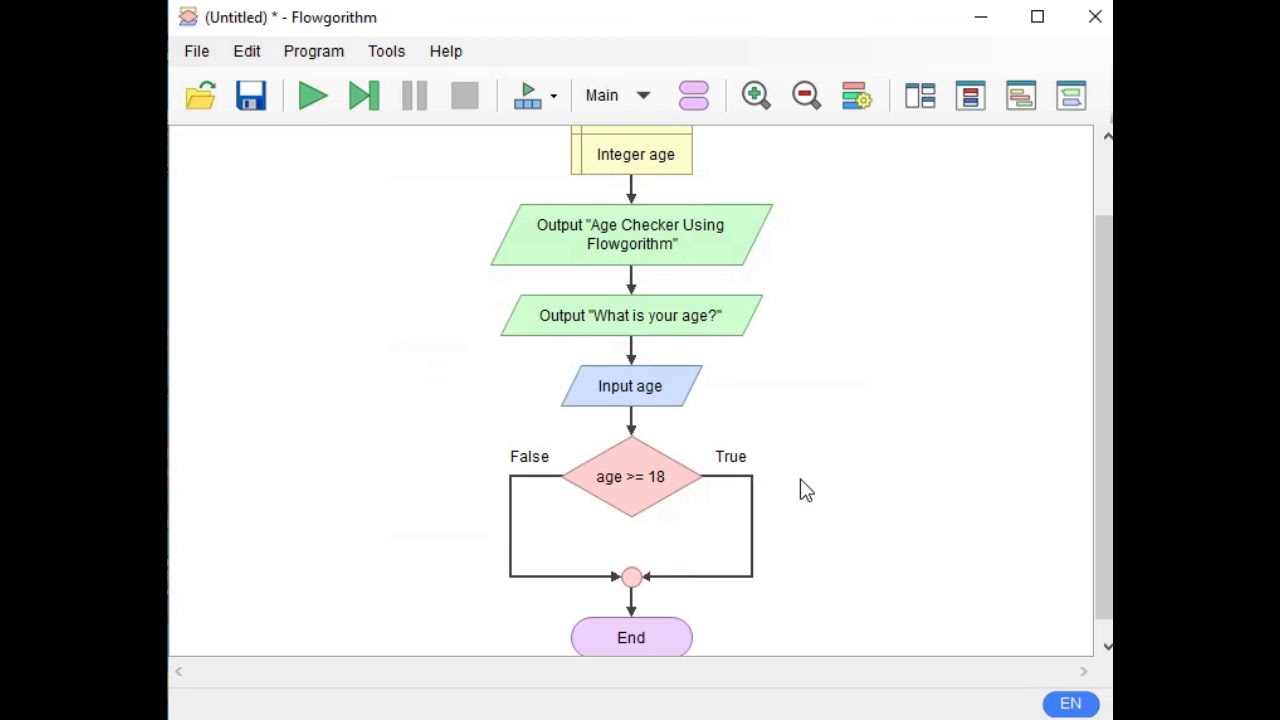 Age Checker Using Flowgorithm