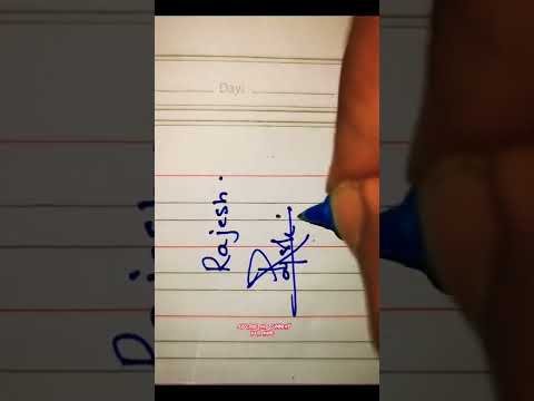 signature name of Rajesh#short #youtube #art #expert #cursive #calligraphy #signature #design