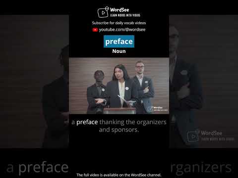 Learn the word preface in one minute - Improve your English vocabulary with real world examples.