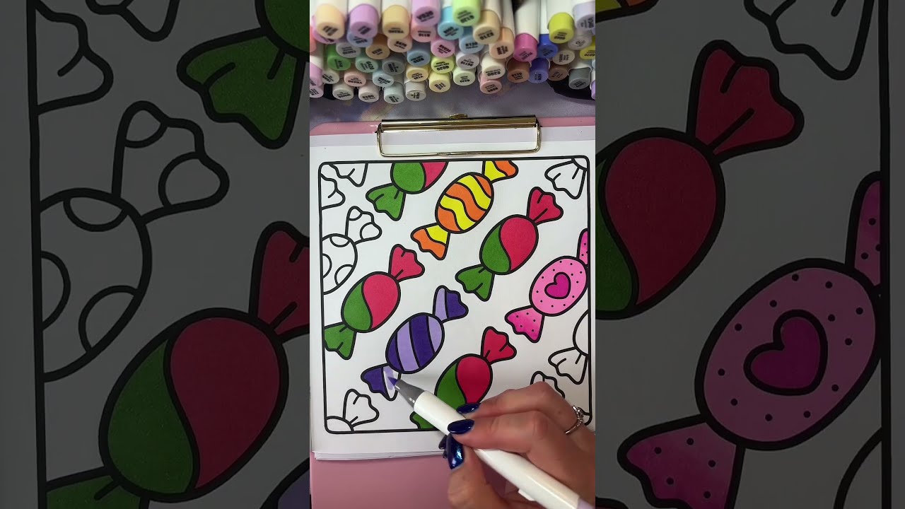 Coco Wyo Comfy Patterns Candies Coloring Video #coloring #colorwithme #cocowyo #ohuhumarkers