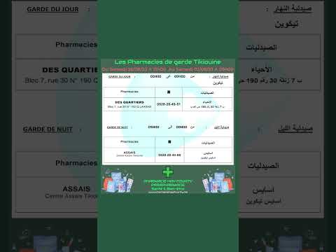 Les #Pharmacies de #garde semaine Du Samedi 26/08/23 Au Samedi 02/09/23 صيدلية الحراسة بأكادير