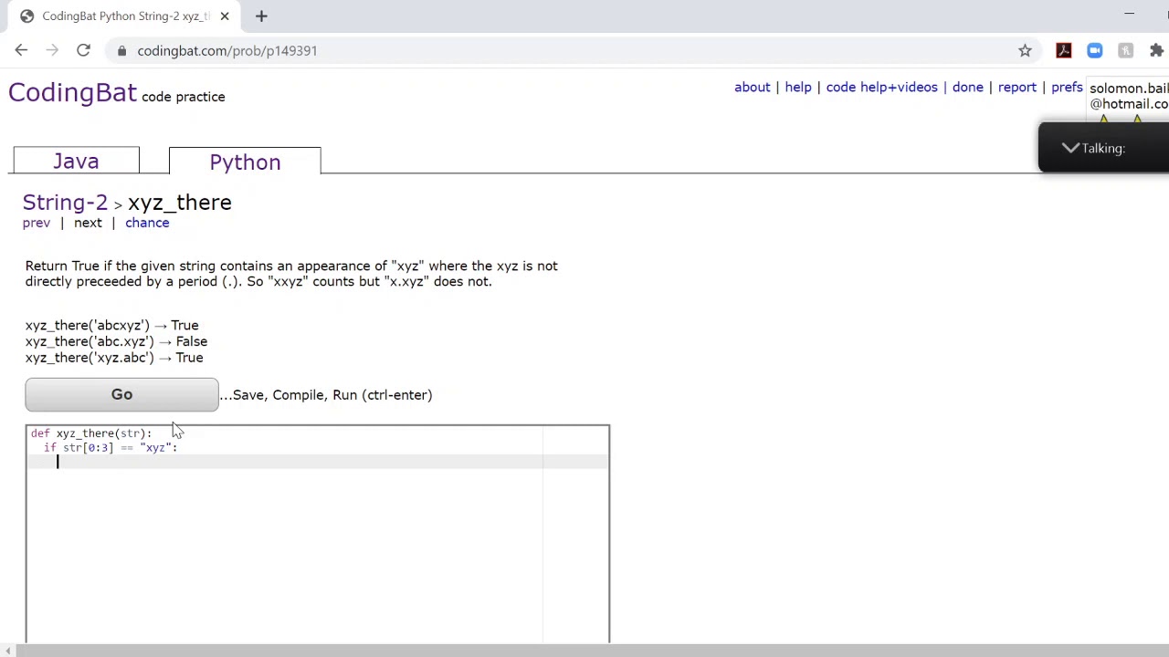 String-2 (xyz_there) PythonTutorial || Codingbat.com