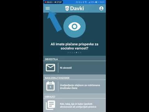Aplikacija e-davki plačani prispevki za socialno varnost