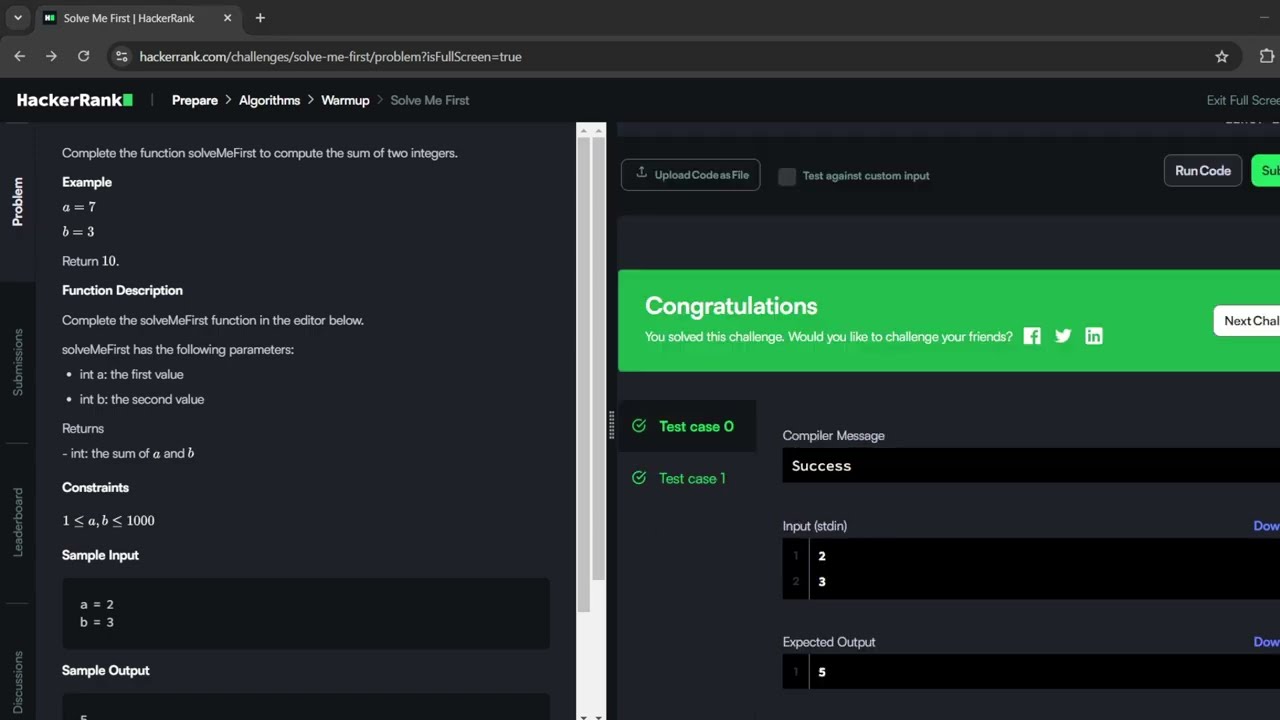 Solve Me First HackerRank Solution | Python