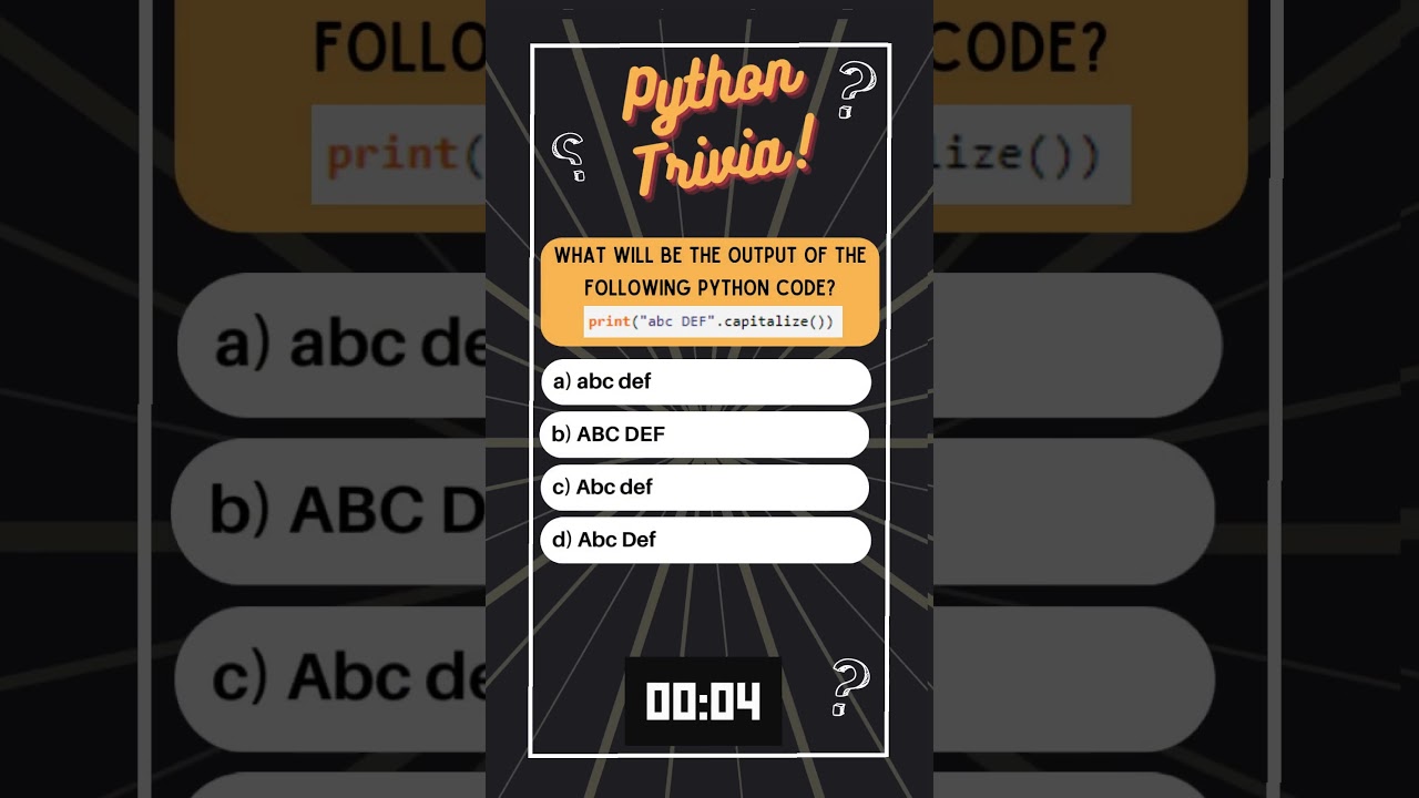 Python Trivia   String 41 #coding #python #techcommunity #shorts #trending #viral #datascience