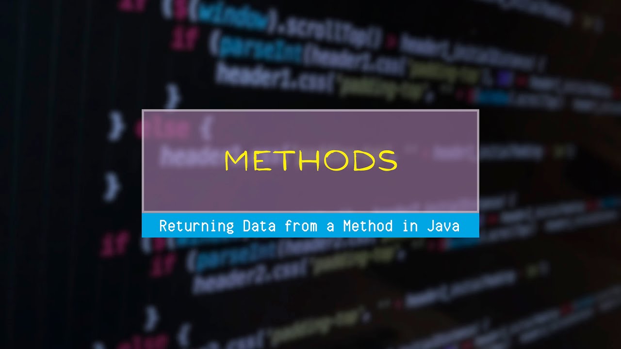 Returning Data from a Method in Java