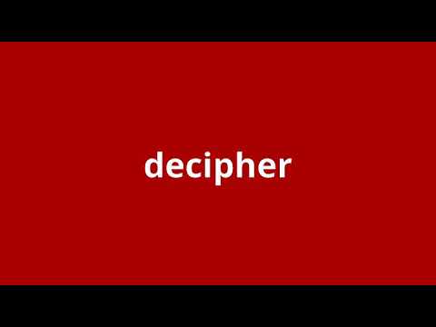 what is the meaning of decipher