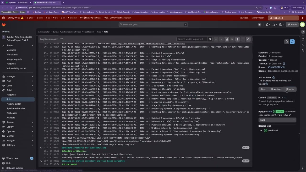 Software Composition Analysis - Bundler Auto Remediation Demo - 2026-05-07