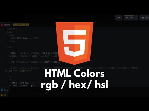 HTML Tutorial #39 - HTML Colors | Specify Colors in HTML using standard color names, rgb, rgba, hex