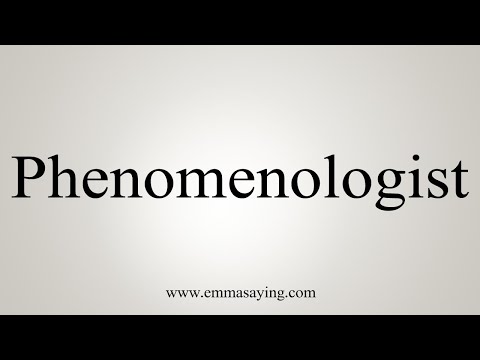 How To Say Phenomenologist
