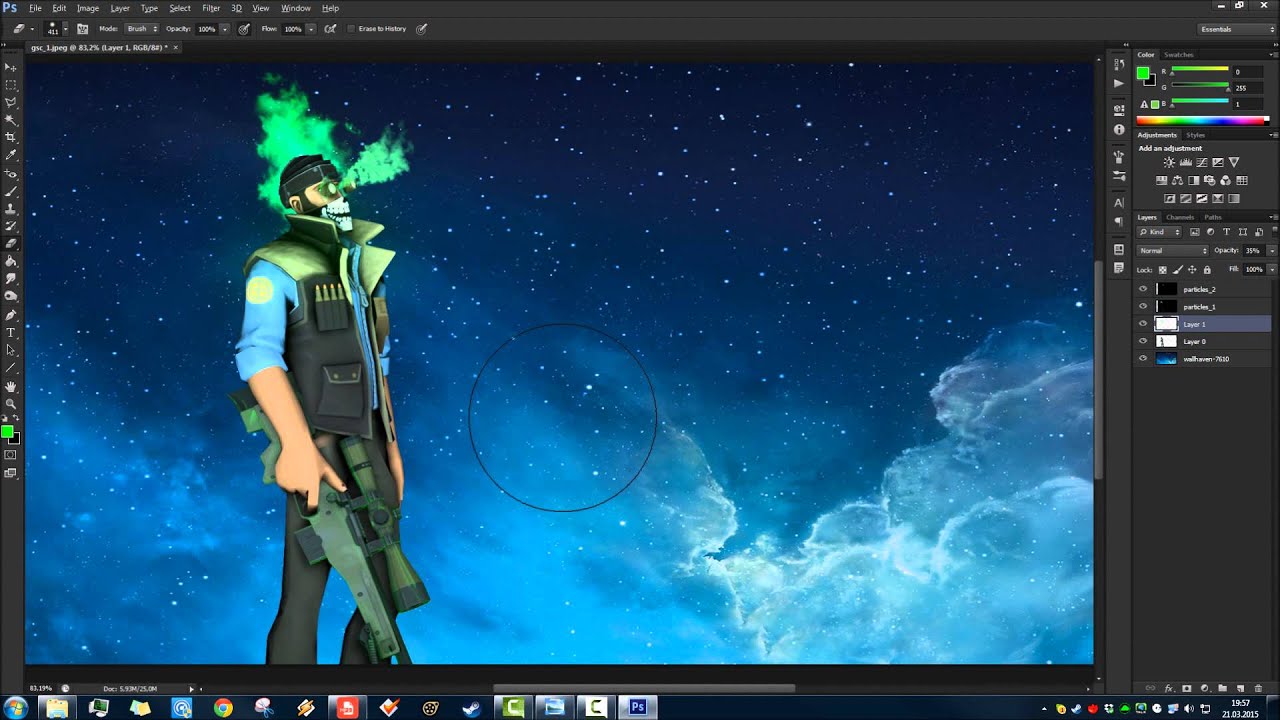 Photoshop Timelapse: My TF2 Sniper Loadout, A Wallpaper