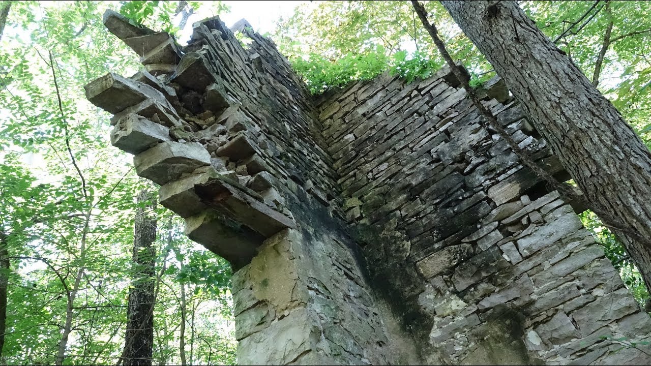 Hidden  in  a  Dense  Indiana  Forest,  Old  Tunnel  Mill,  Built  in  1824,  Vernon,  Indiana