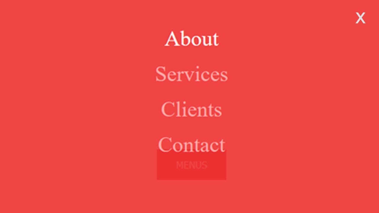 Full Screen Overlay CSS Menu (Navigation Bar)