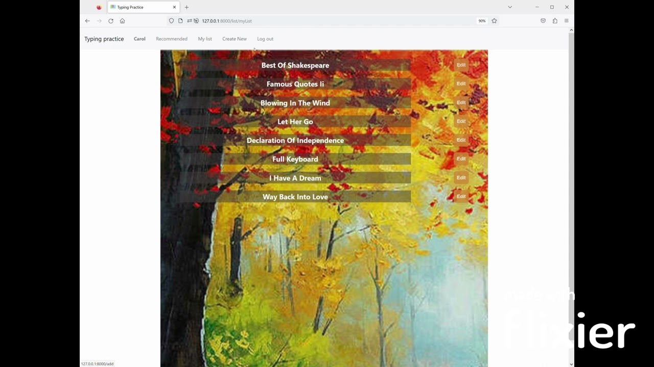 Typing Practice - Capstone project for CS50W