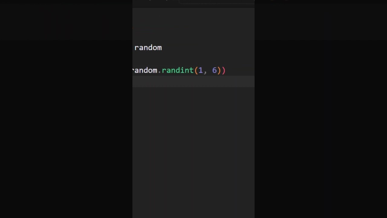 Simulate a Dice Roll (1–6) in Python  #coding #python #programming