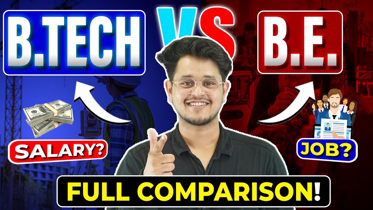💥BE vs BTech? What's The Difference?🤔Jobs, Salary & Colleges🤑#Btech #BE #Degree #Salary#engg
