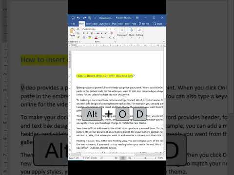 MS Word Trick How to insert drop cap with shortcut key main 2 #shortvideo