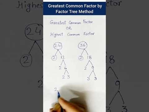 🌳HCF by factor tree method 🌴 | #factor #factortree #hcf #maths #shorts #shortsvideo #shortsfreefire