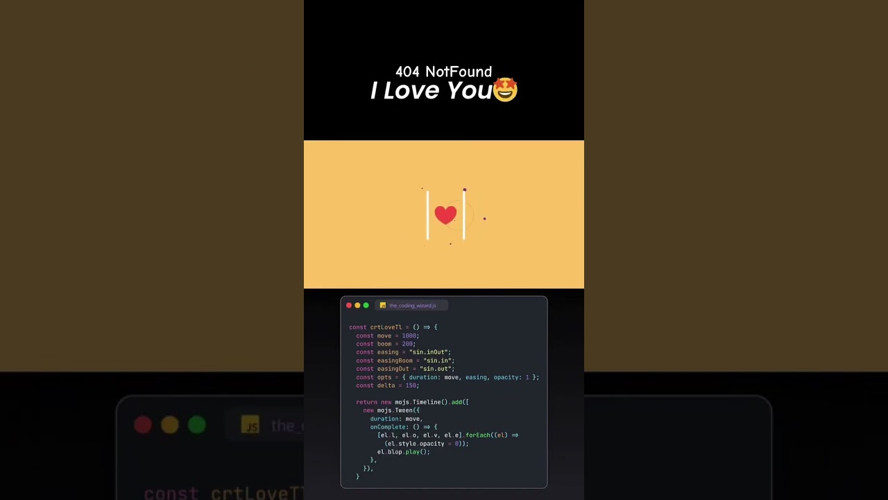 I love you animation #coding #python #javascript #code #developer #codes #animation #js #games