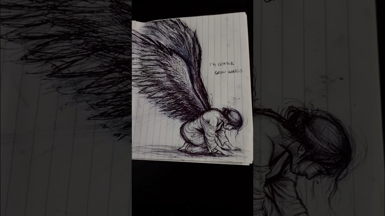 One day, I'm gonna grow wings🦋 #art #drawing #wings