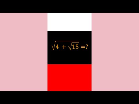 Simplifying sqrt(4+sqrt(15))