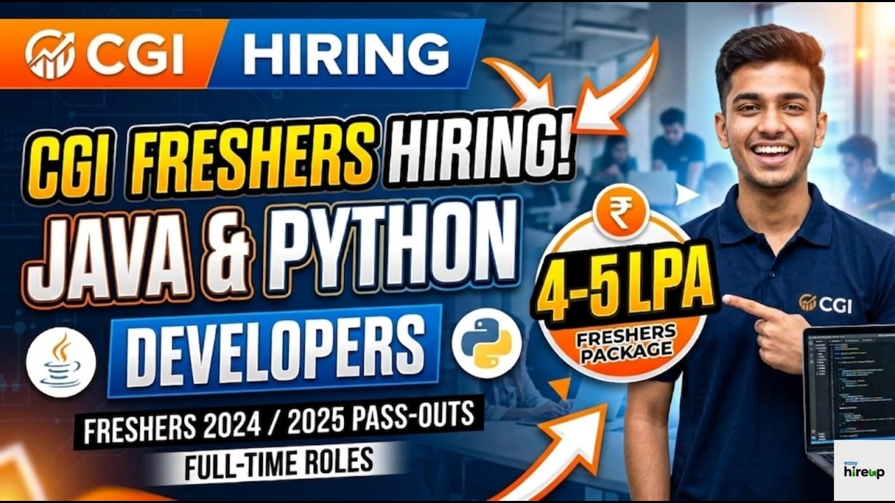 CGI Off Campus Hiring 🚀 | IT Job | Bangalore | Java ,Python | 2026,2025,2024 | 4&5 LPA | CGI hiring