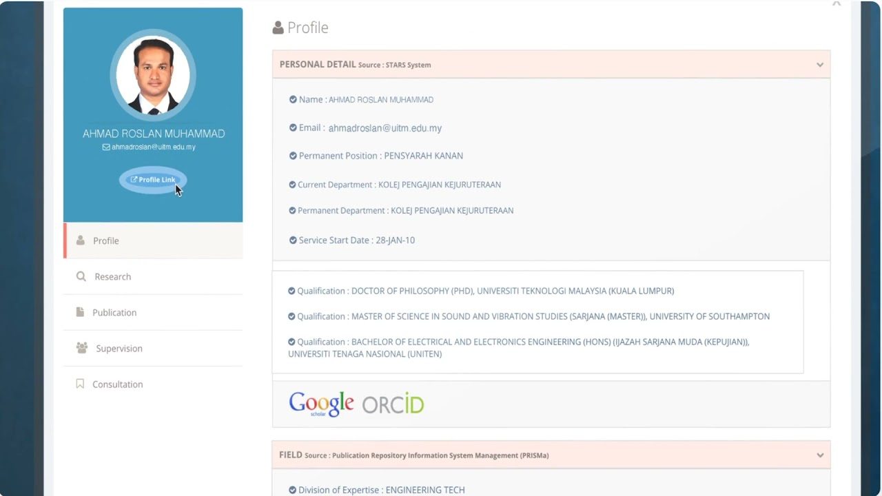 Tutorial on promoting Your Expertise through your UiTM Expert Profile