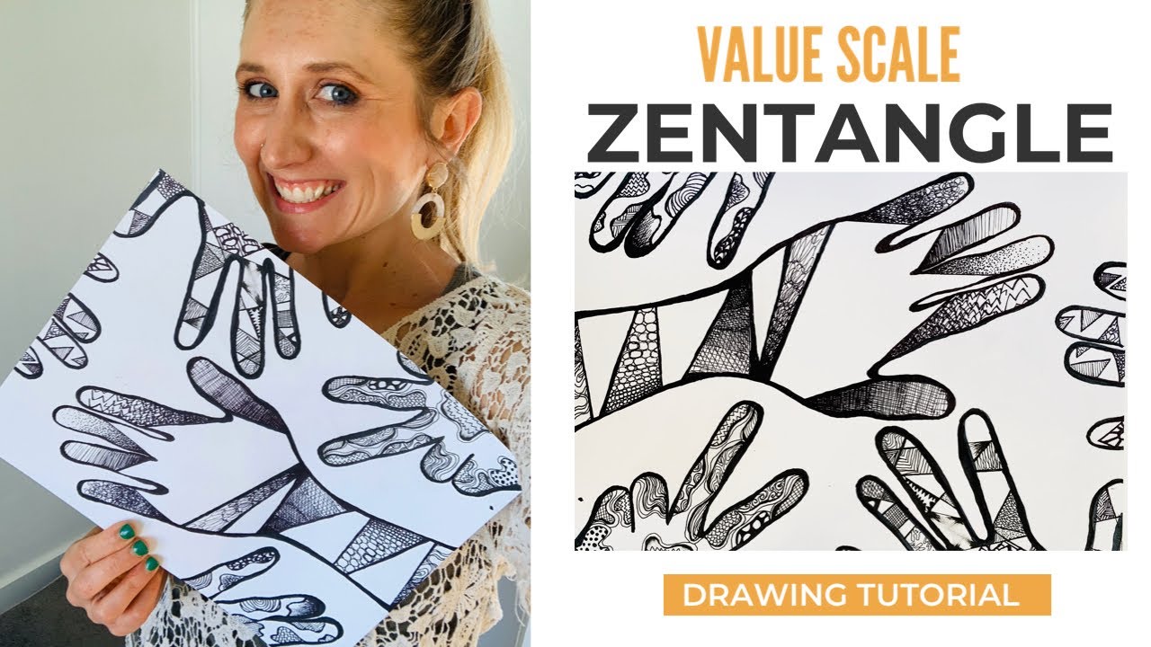 Value Scale Zentangle | Drawing Tutorial