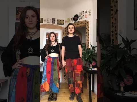 Feminine and masculine hippie outfits ๐ณ๐ผ๐ฟ๐โฎ๏ธ #hippie #outfitideas #shorts #couple #fashion