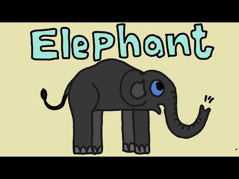 Animal name starting with letter E | How to turn letter E into Elephant | Animal Alphabet