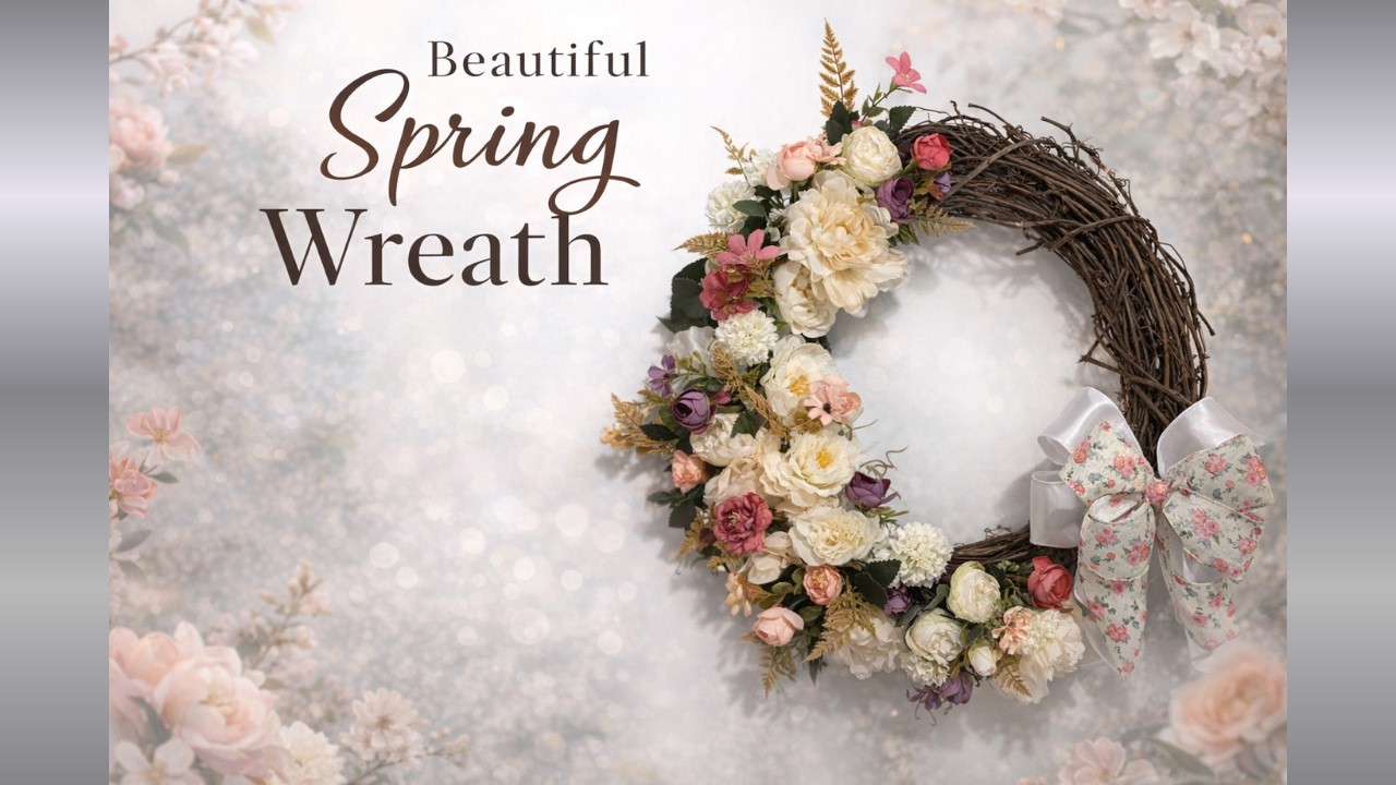 30 Minute Spring Wreath 🌸 | Messy, Full & Beautiful DIY